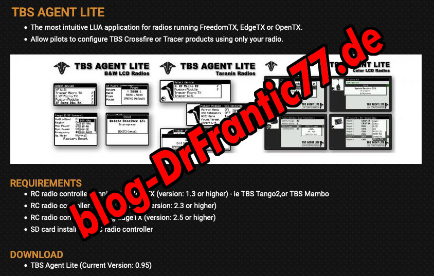 TBS Agent Lite in der Version V0.95 » DrFrantic77 Blog rund um FPV Drohnen