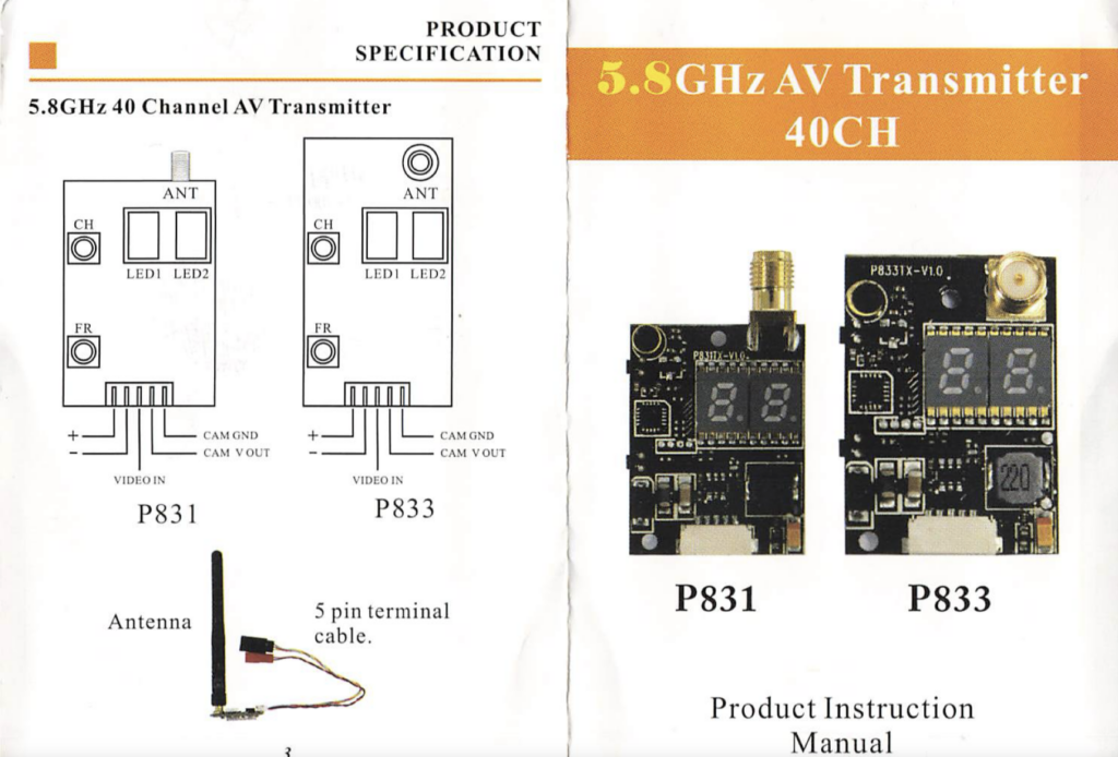 VTX Pinout Analog P831 & P833 Raceband 600mw » DrFrantic77 Blog rund um ...