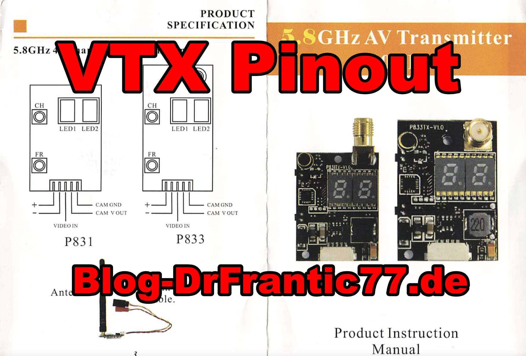 VTX Pinout Analog P831 & P833 Raceband 600mw » DrFrantic77 Blog rund um ...